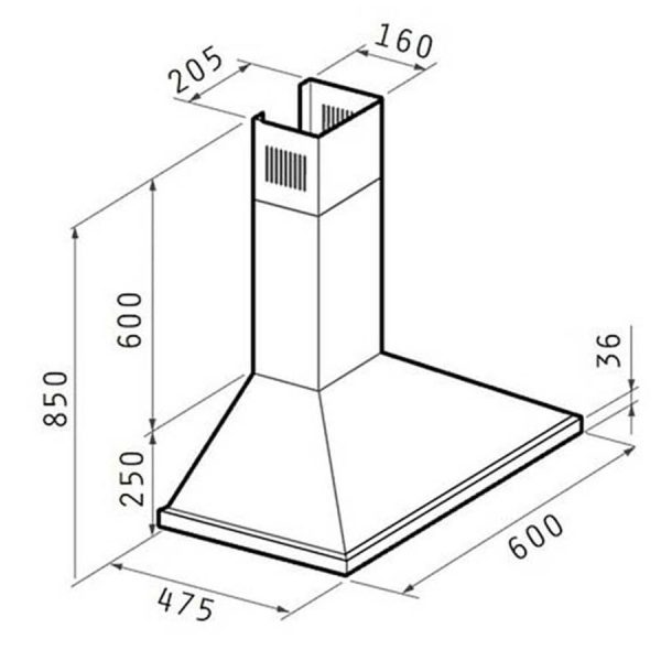 ΑΠΟΡΡΟΦΗΤΗΡΑΣ ΚΑΜΙΝΑΔΑ ΤΕΤΡΑΓΩΝΗ HIGH POWER ΙΝΟΧ 60cm MAIDTECH PYRAMIS ...
